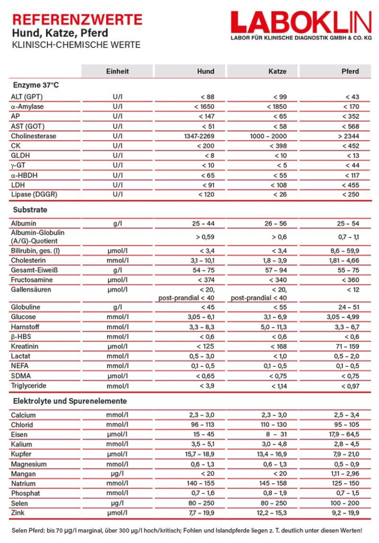Referenzwerte : LABOKLIN Bad Kissingen